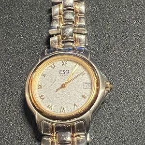 ESQ by Movado | Accessories | Vintage Esq By Movado Swiss Two Toned ...